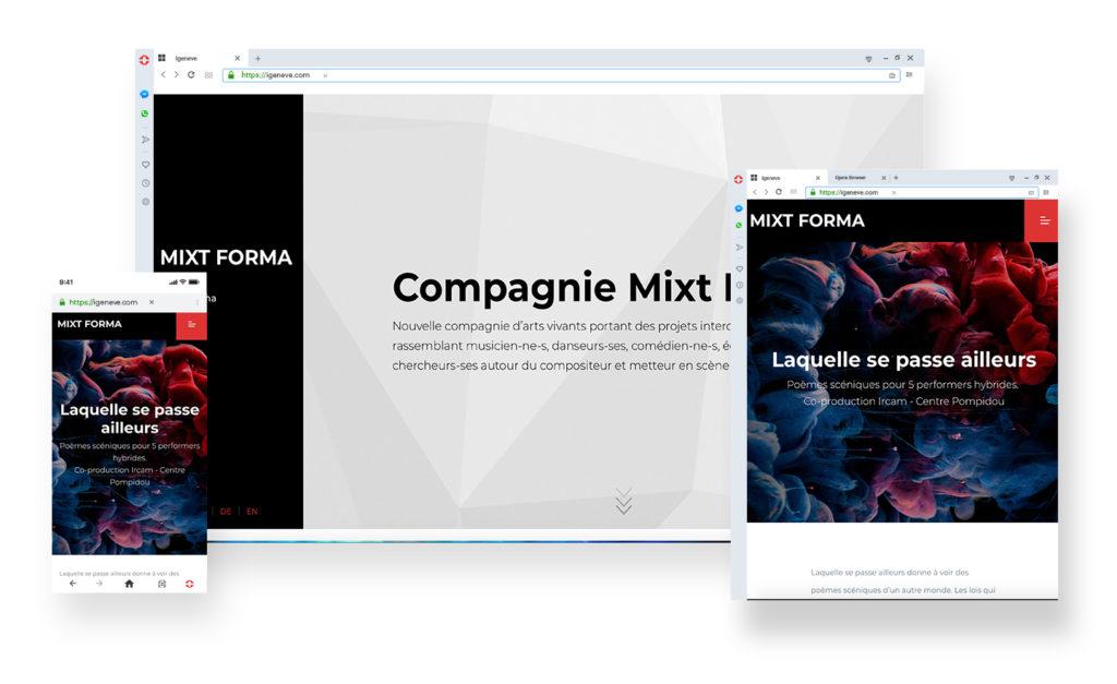 site wordpress Mixtforma, site vitrine, référencement SEO - Igeneve